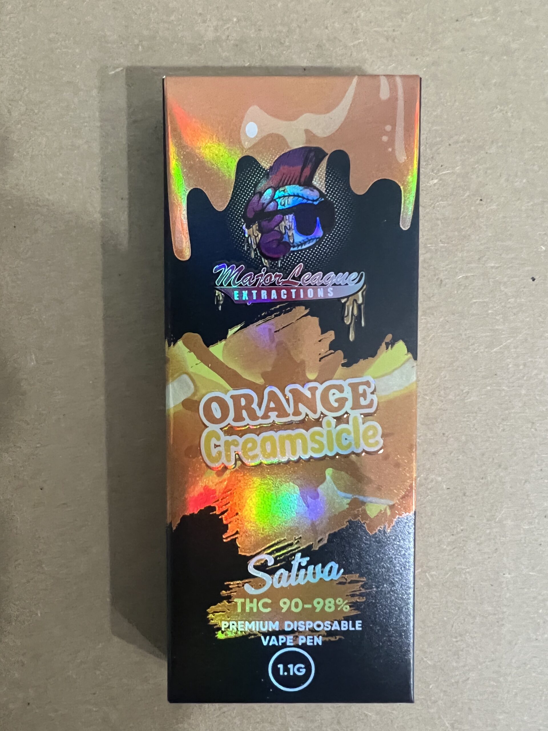Major League Extractions Vape Pen 1.1g THC – Orange (Sativa) – Vape Cabana