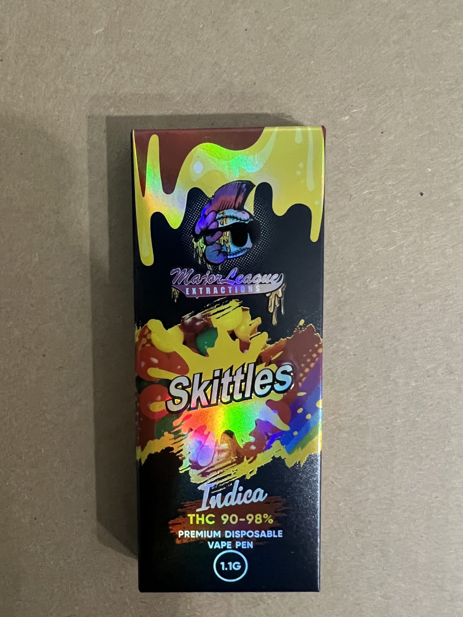 Major League Extractions Vape Pen 1.1g THC -Skittles (Indica) - Vape Cabana